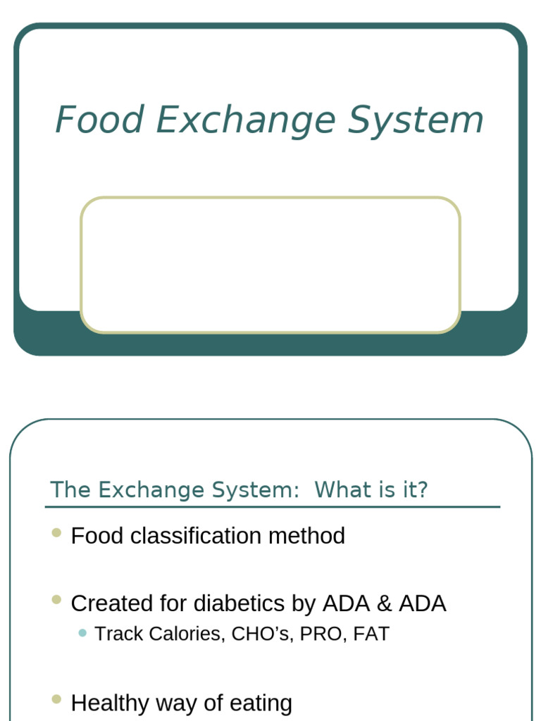The Food Exchange System | PDF
