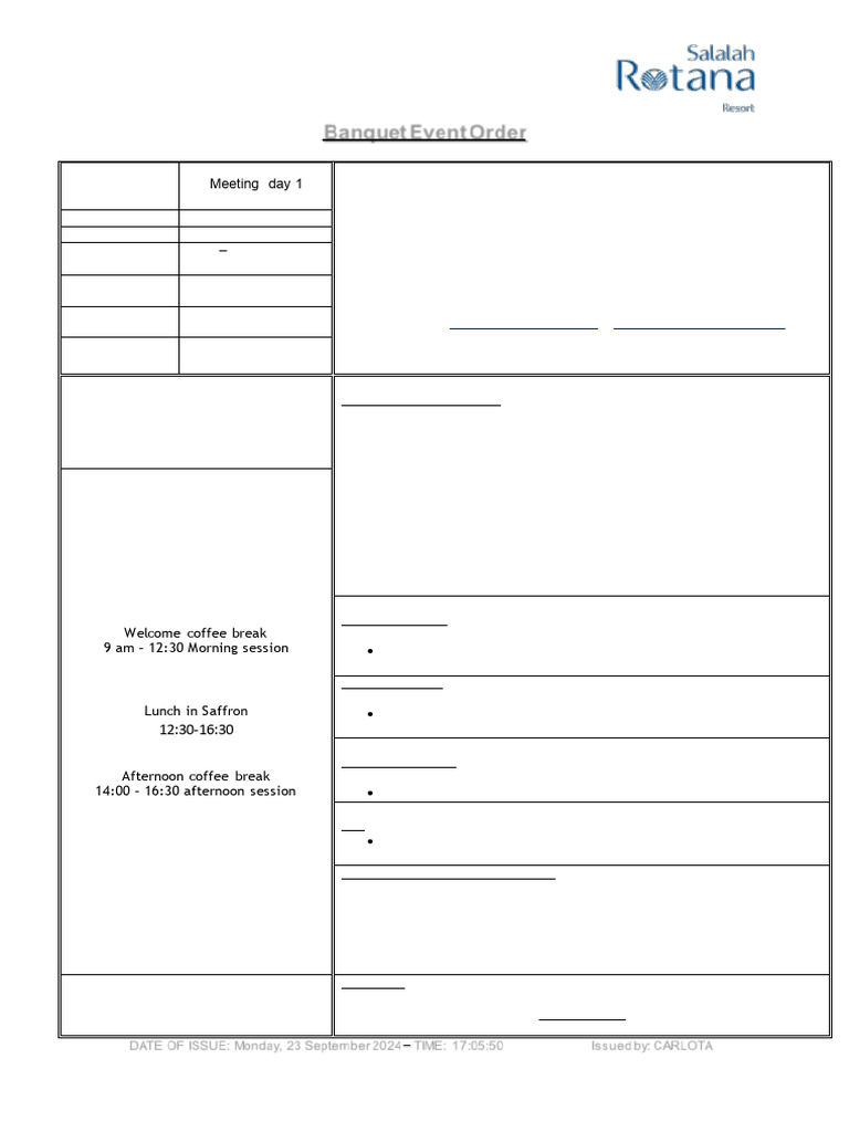 BEO - MG Carl Launch-1 | PDF