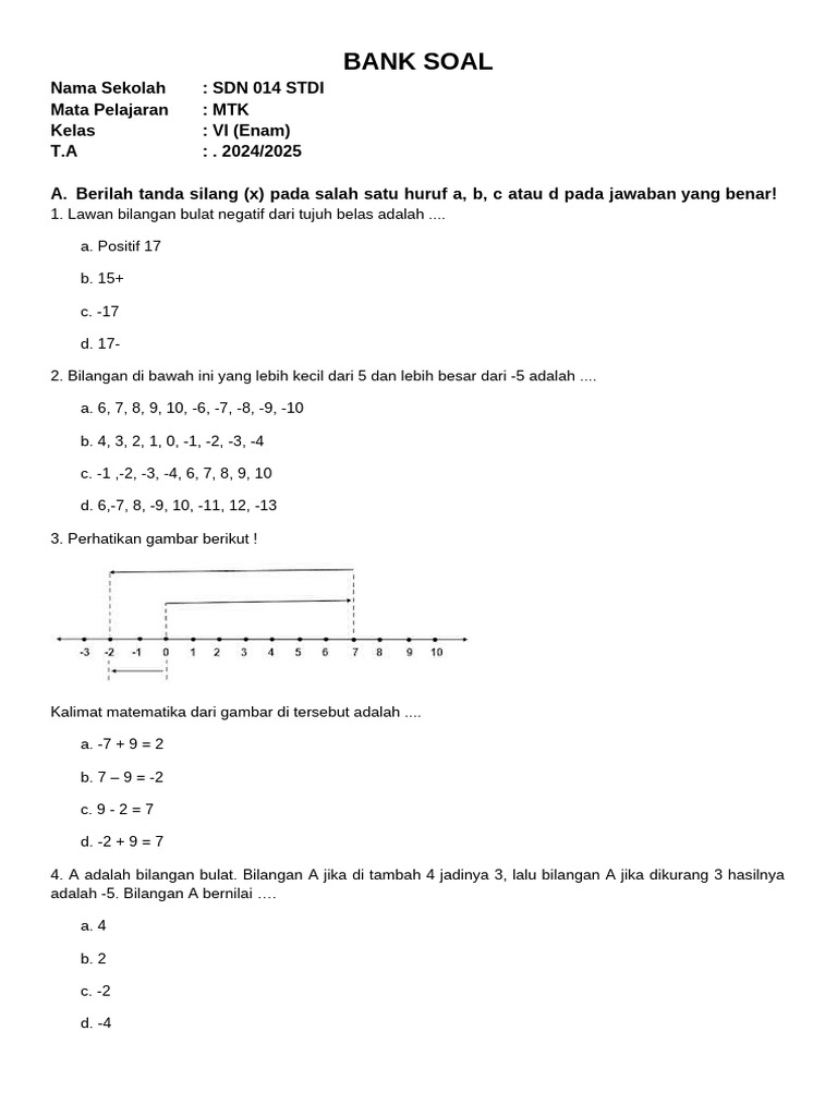 Bank Soal MTK | PDF