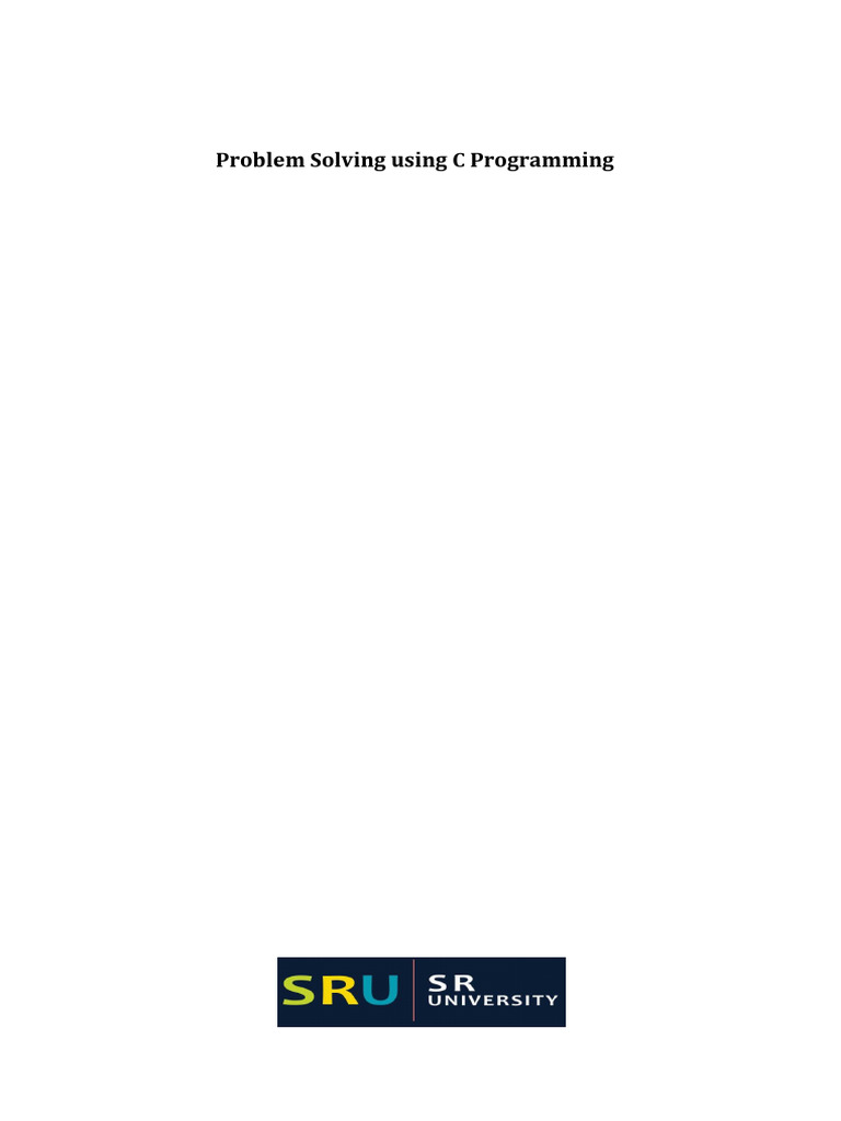 24CS203ES101 - Problem Solving Using C Programming - B. Vijay Kumar - Course Plan | PDF ...