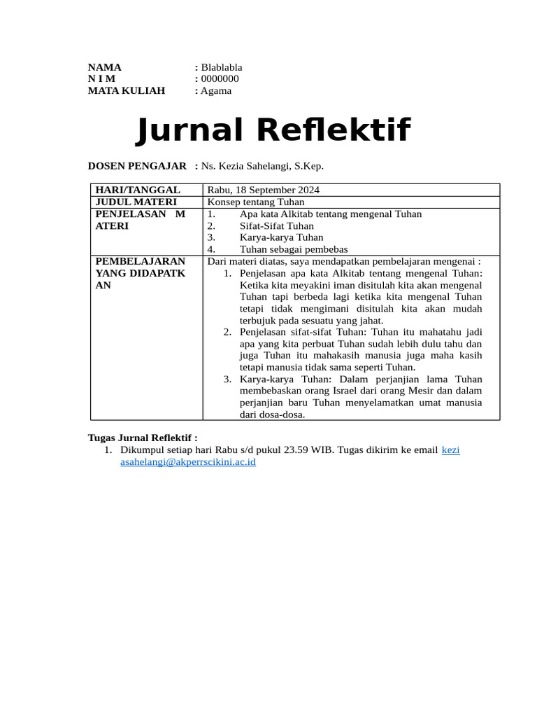 Tugas Jurnal Reflektif | PDF