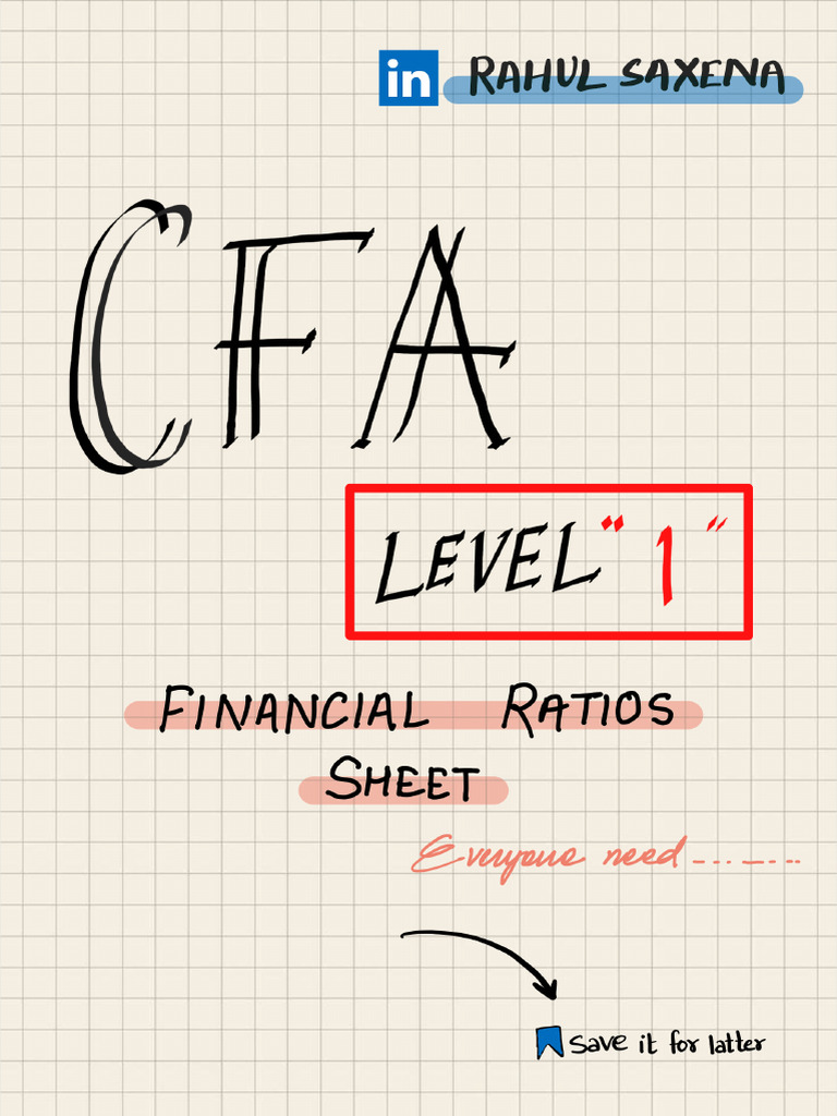 CFA Level 1 - Cheatsheet v1 | PDF