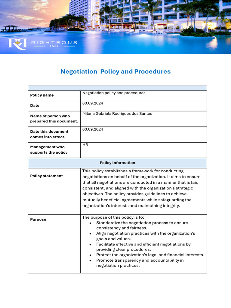Negotiation Policy | PDF