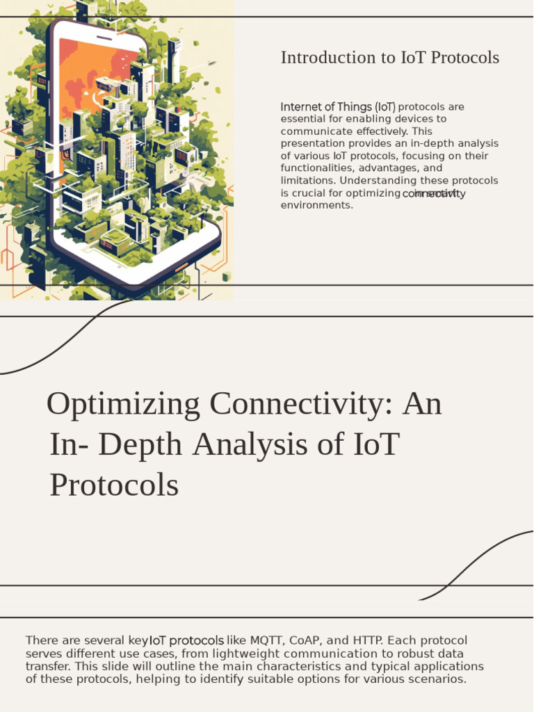 Slidesgo Optimizing Connectivity An in Depth Analysis of Iot Protocols 20240919044440HQhl | PDF