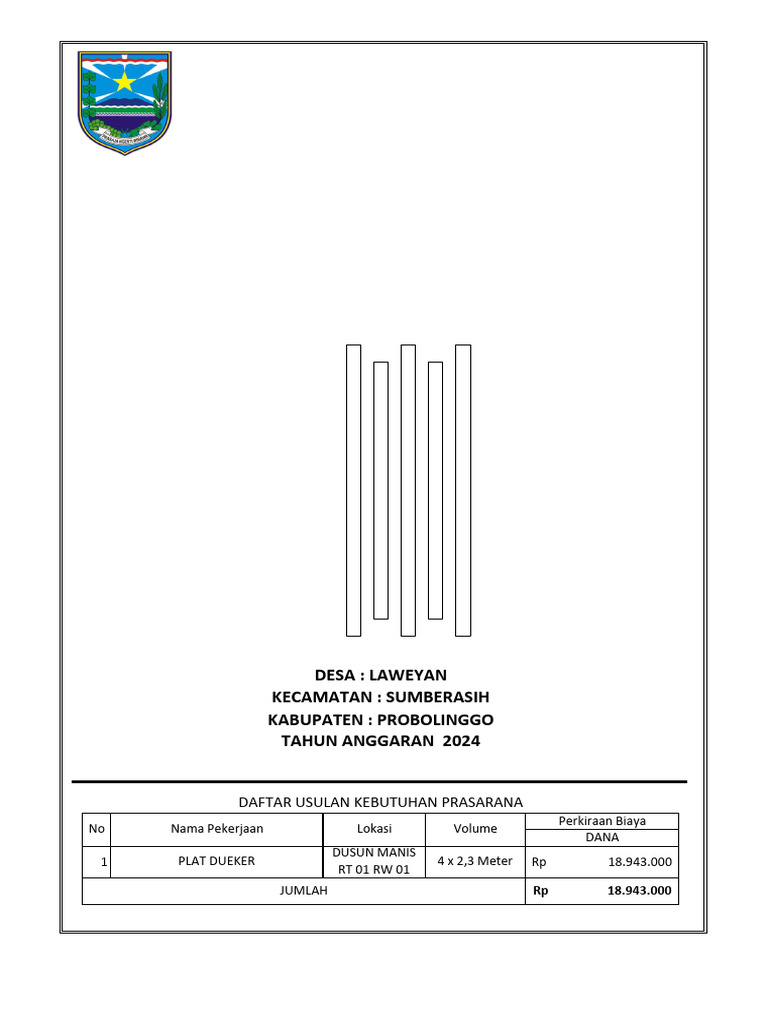 Plat Dueker Dusun Manis RT 1 RW 1 Fix | PDF