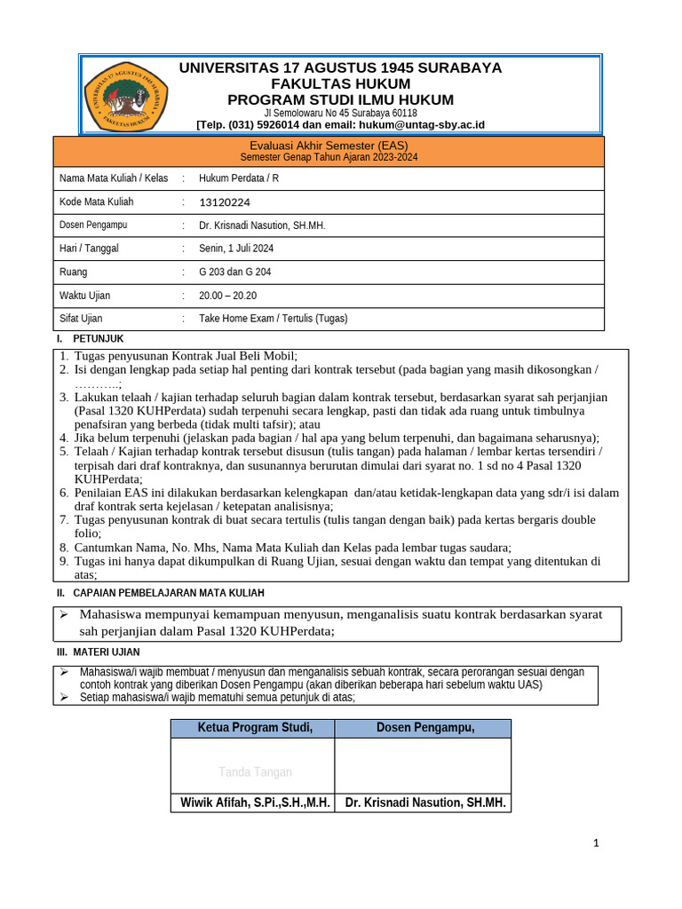 EAS HK Perdata - R | PDF