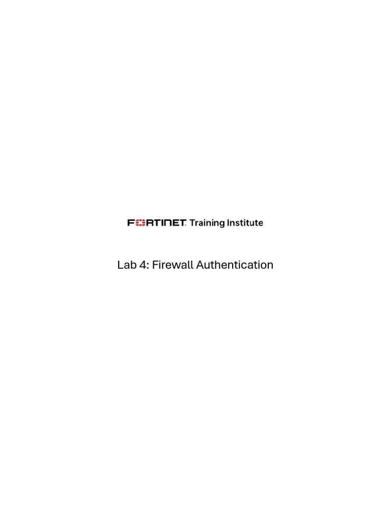 FortiGate Firewall Auth Lab Guide | PDF | Radius | Computers