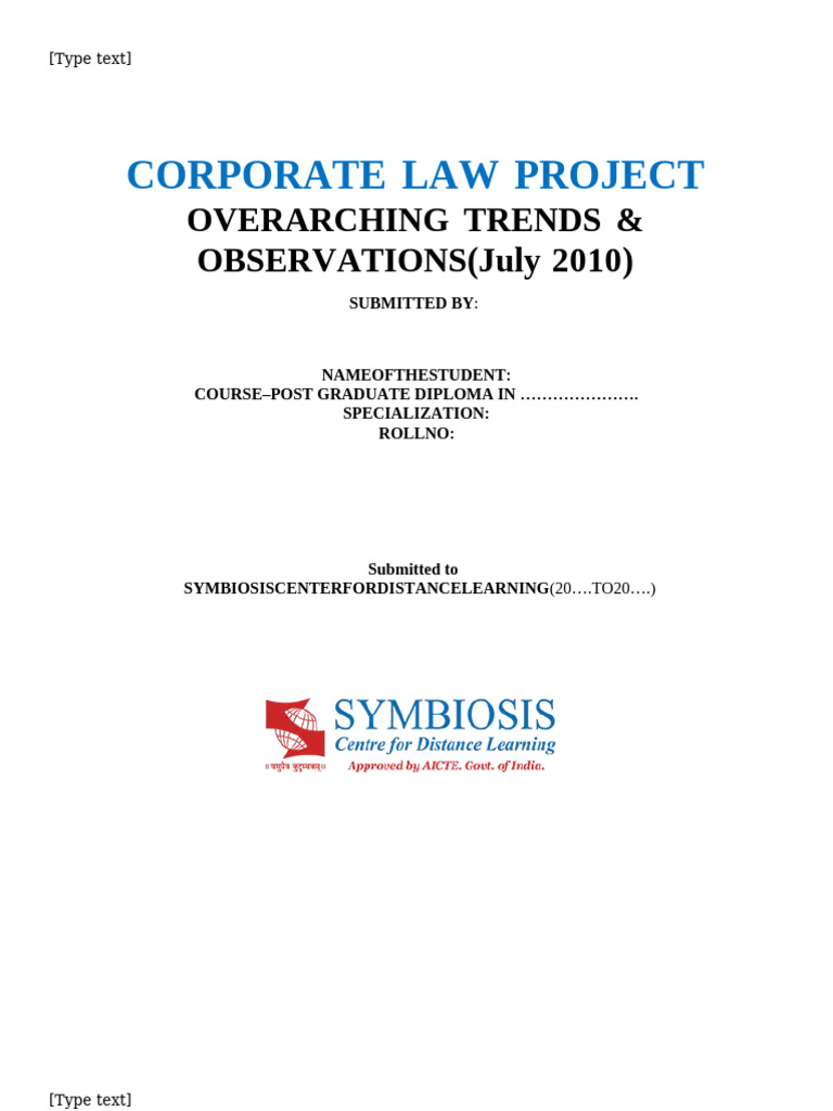 Corporate Law Project | PDF