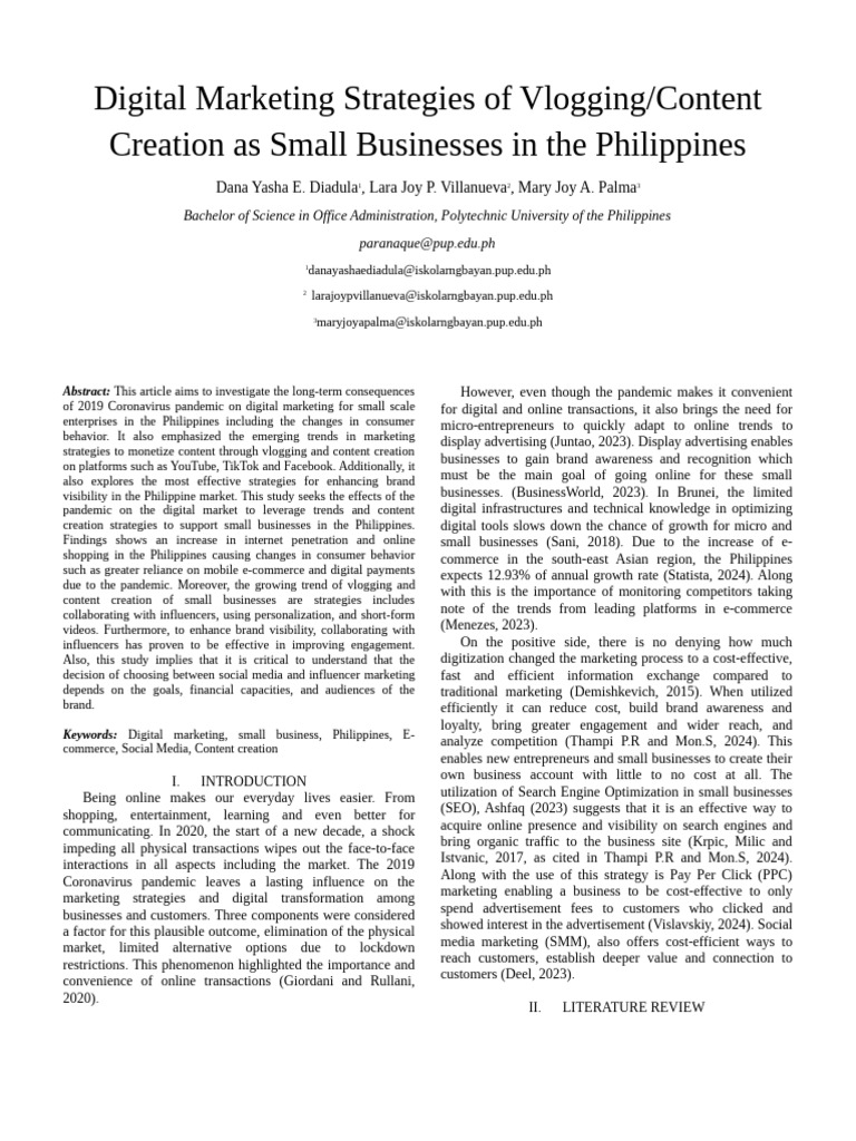 Digital Marketing Strategies For VloggingContent Creation As Small ...