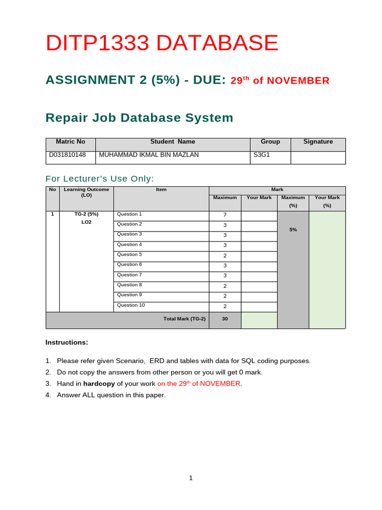 Assignment 2 Ikmal | PDF