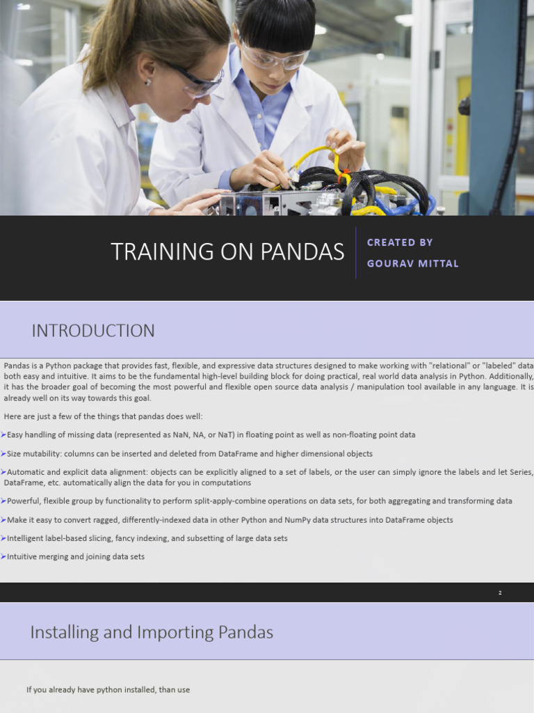Training On Pandas | PDF