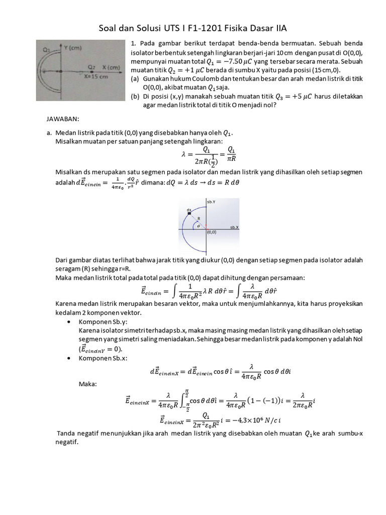 Solusi UTS 1 Fisika 2A 2016-2017 | PDF