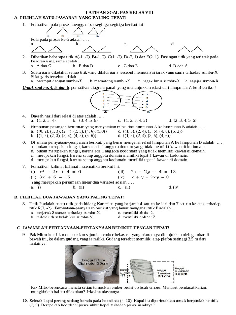 Soal Matematika 8 | PDF