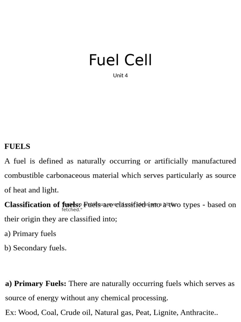Fuel Cell Unit 4 | PDF