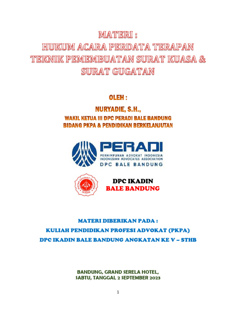 Hukum Acara Perdata Terapan | PDF