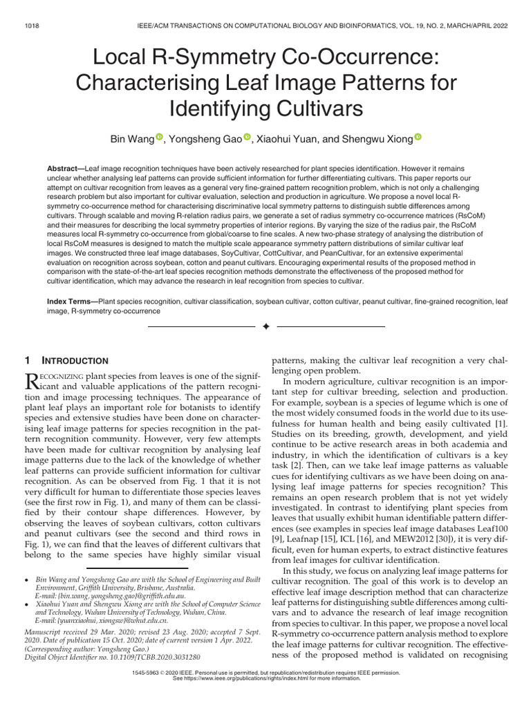 Local R-Symmetry Co-Occurrence: Characterising Leaf Image Patterns For ...