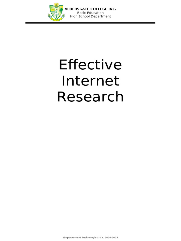 Effective Internet Research Strategies | PDF | Internet | World Wide Web