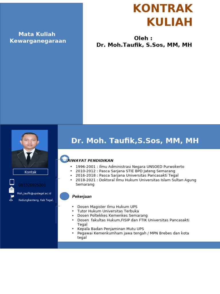 1 Kontrak Kuliah | PDF