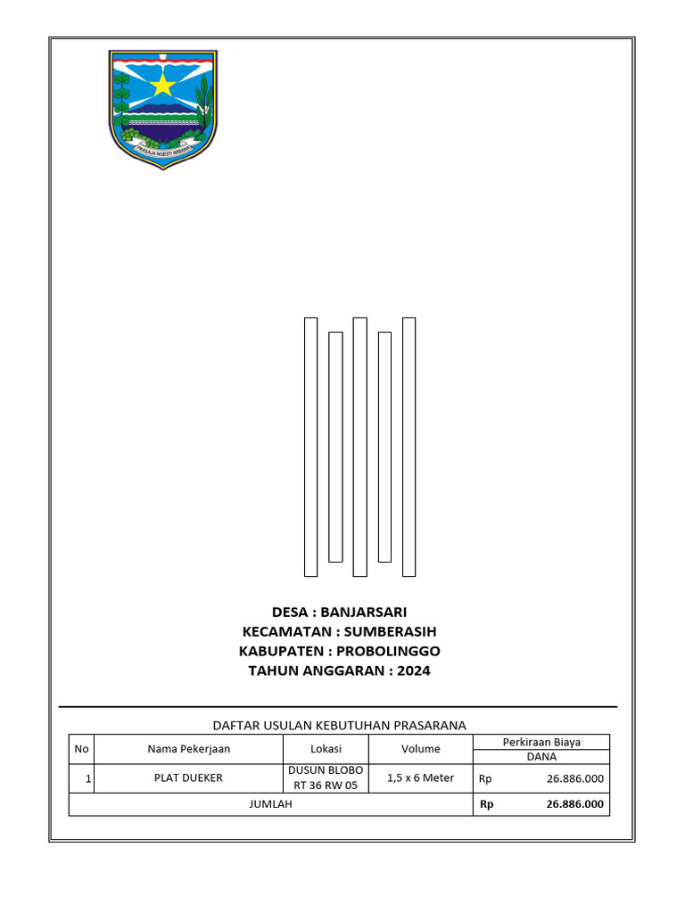 Plat Dueker Dusun Blobo RT 36 RW 05 Fix | PDF