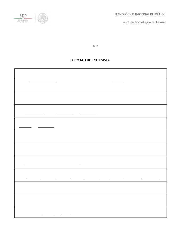 Formato de Entrevista Inicial | PDF