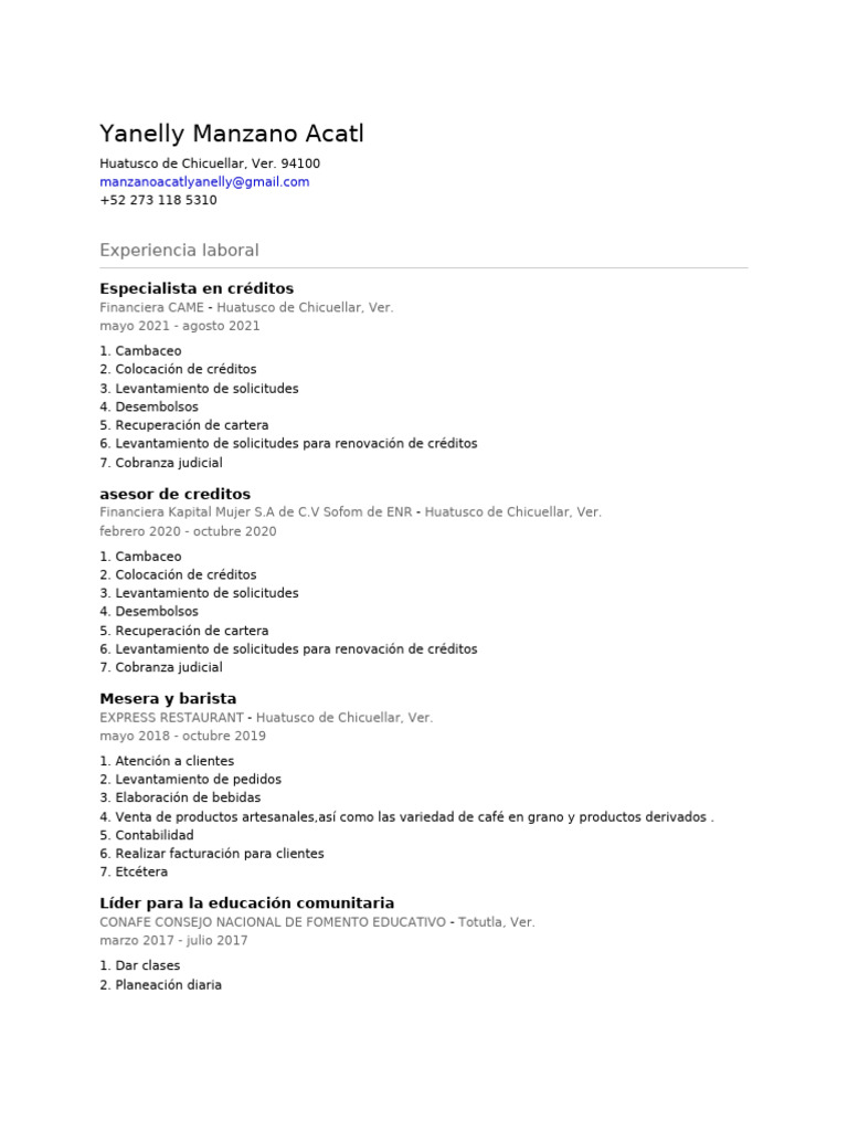 Yanelly Manzano Acatl | PDF