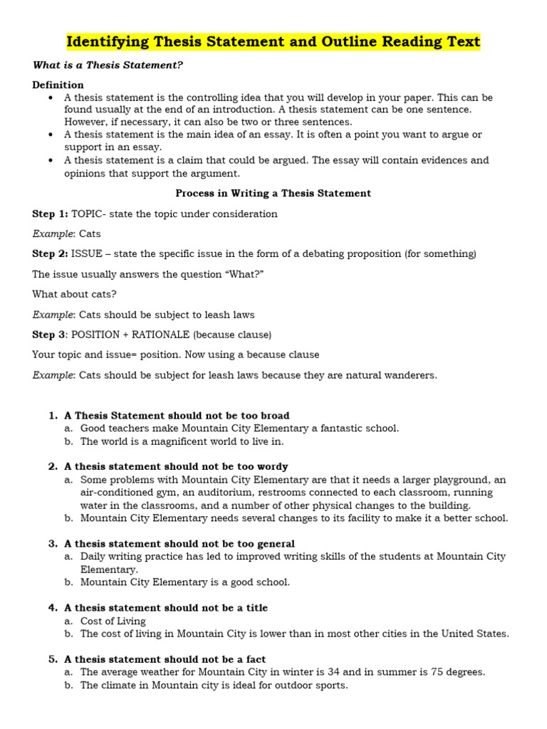 Identifying Thesis Statement Pdf Pdf