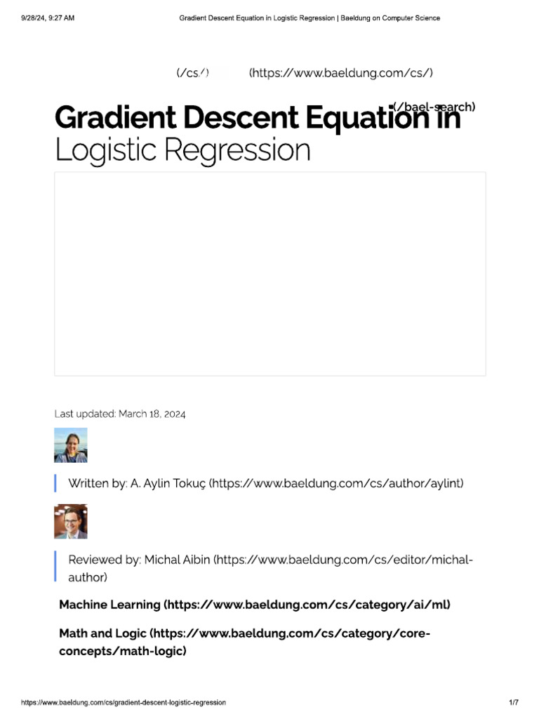 Logistic Regression Gradient Descent Working Process | PDF