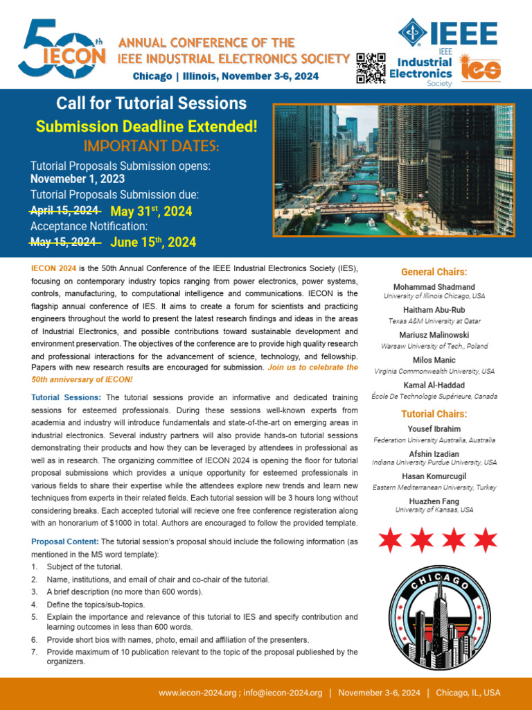 Call For Tutorials - IECON 2024 | PDF