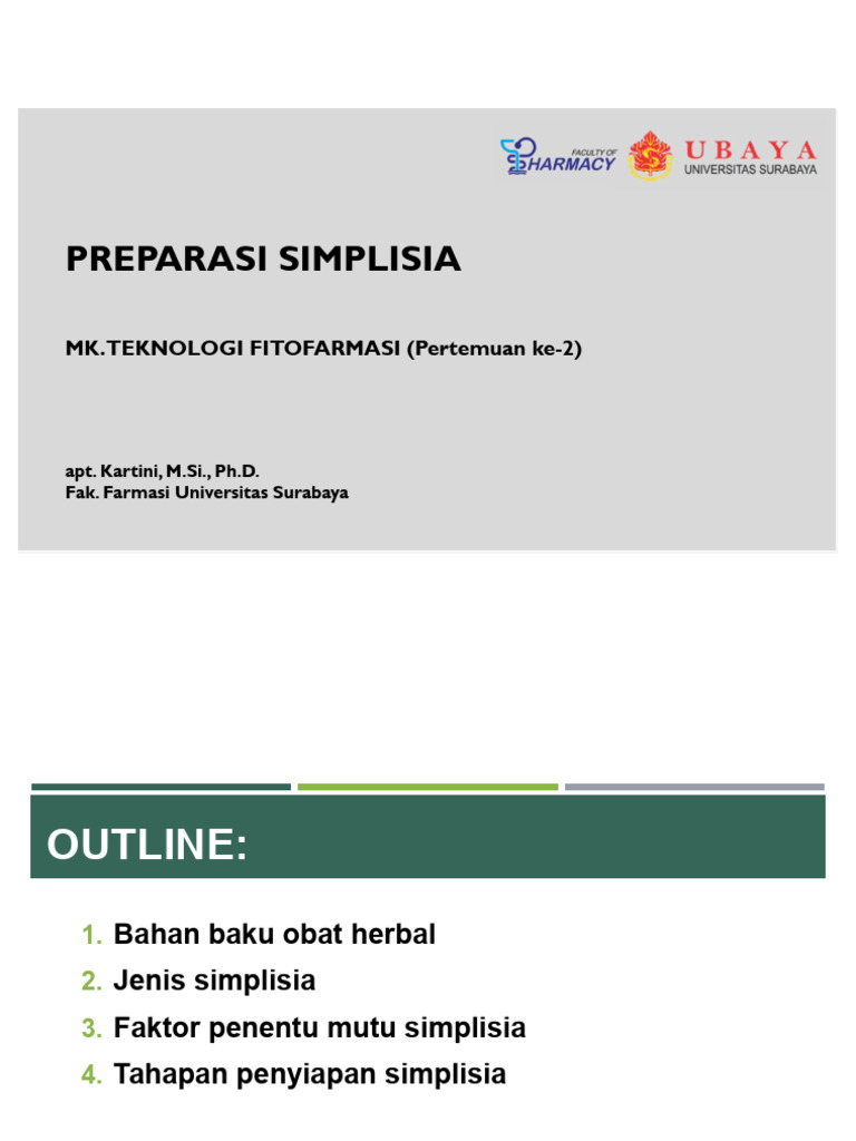 Preparasi Simplisia | PDF