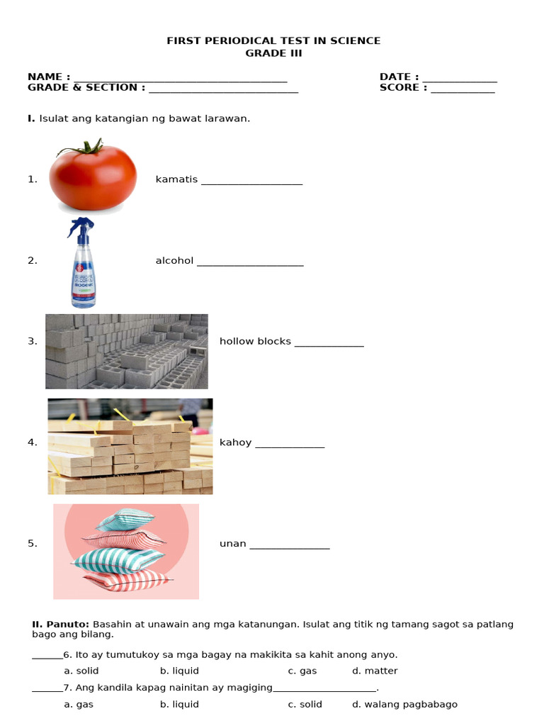 Periodical Test Science.1 | PDF