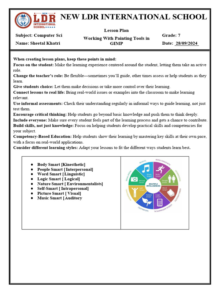 Lesson Plan Cs Grade 7 | PDF