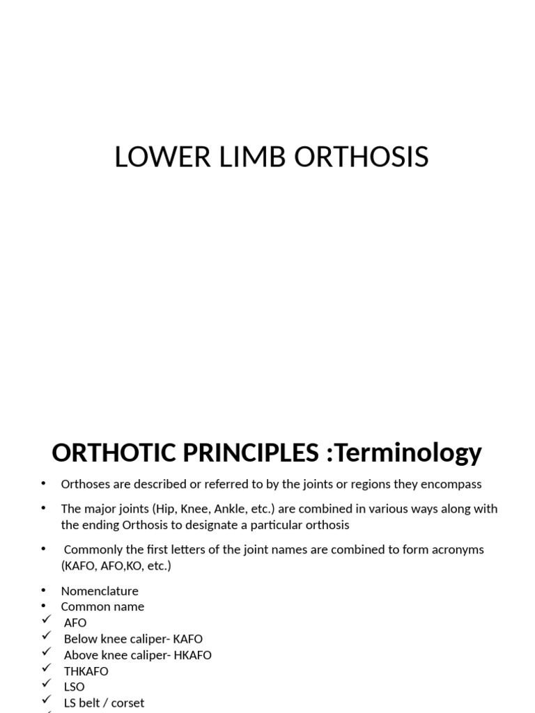 Lower Limb Orthoses 20215151252190 | PDF