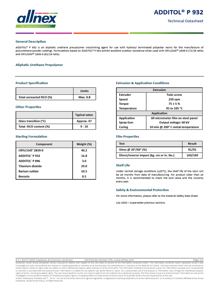 Additol-P-932 en A4 | PDF