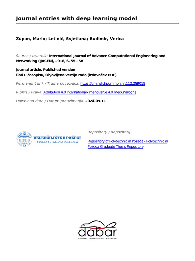 Zupan 2018 Journal - Entries - With - Deep - Learning Vup - 1277 ...