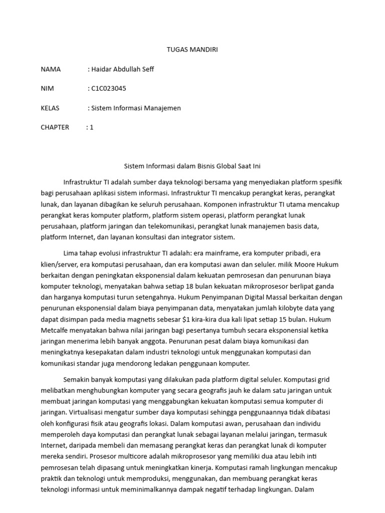 Tugas Mandiri Sim Haidar Chapter 5 | PDF