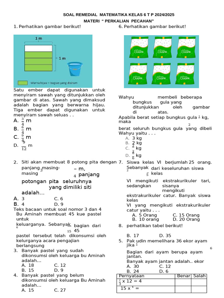Soal Remedial MTK | PDF