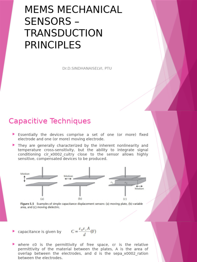 Mems Mechanical Sensors - Transduction Principles | PDF