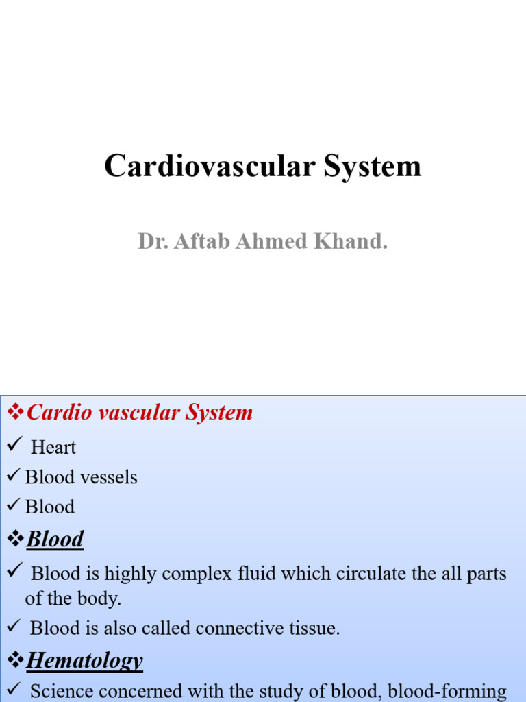 Cardiovascular System | PDF