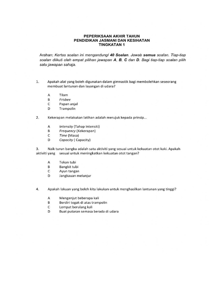 PJPK t1 Soalan | PDF