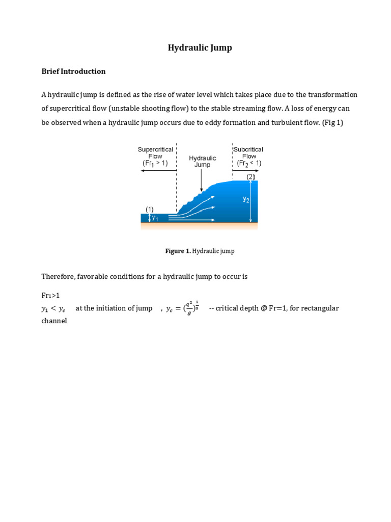 Hydraulic Jump Pdf Dynamics Mechanics Gases