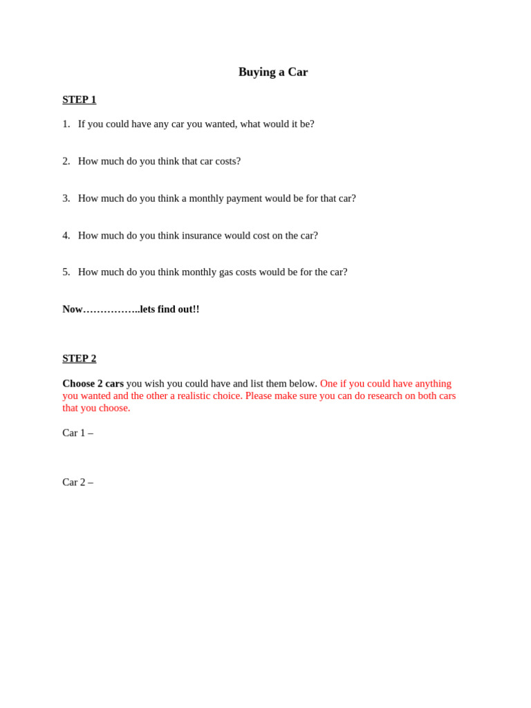 Car Buying Project | PDF