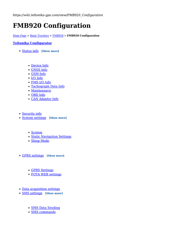 FMB920 Configuration | PDF