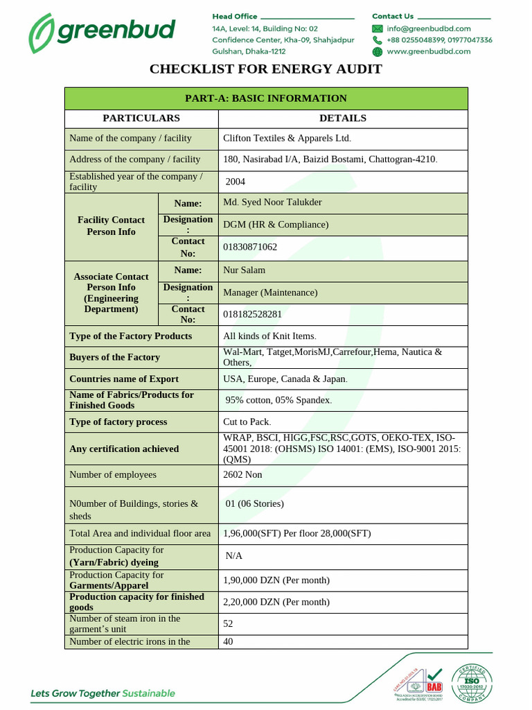Energy Audit Checklist - General | PDF