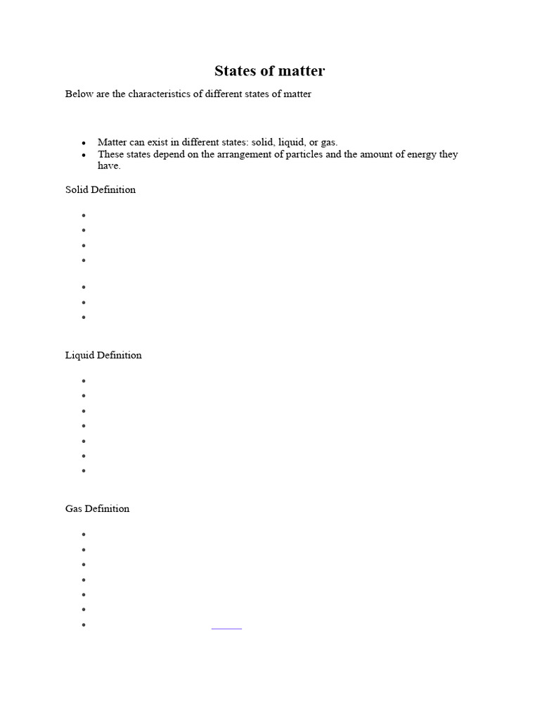 States of Matter Notes | PDF