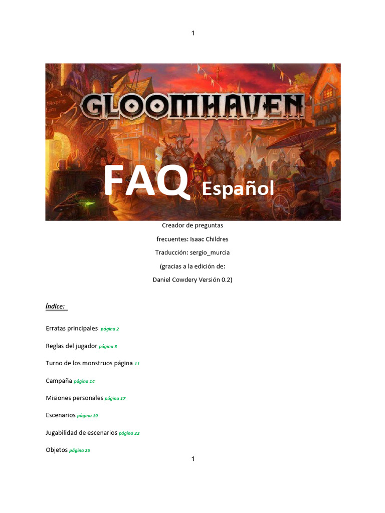 Gloomhaven - Faq | PDF