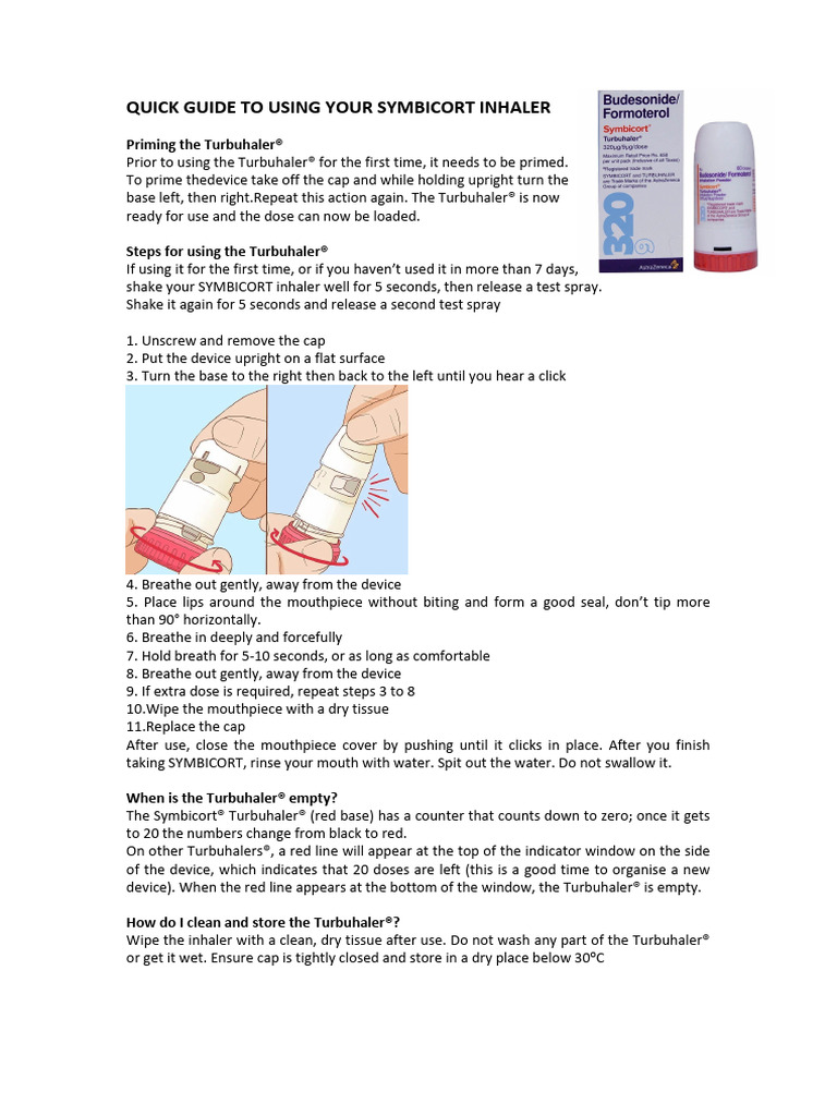 Quick Guide To Using Your Symbicort Inhaler | PDF
