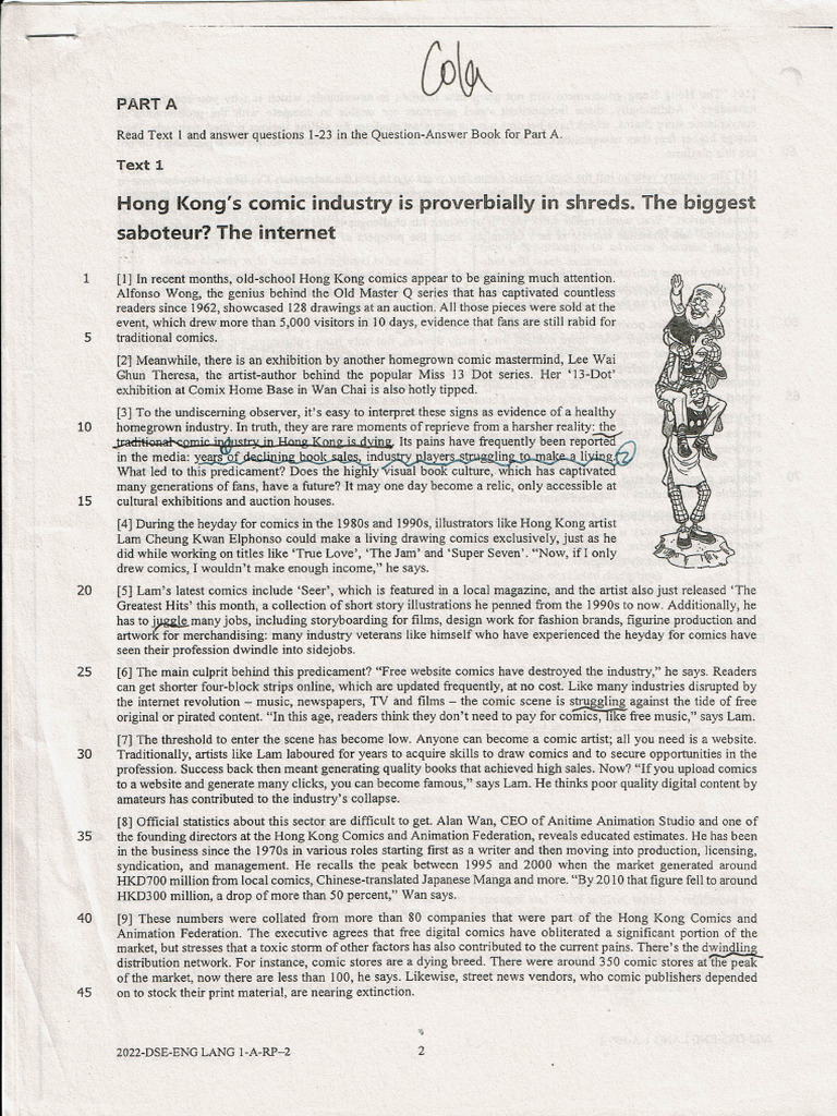 2022 English Dse Paper 1 Reading | PDF