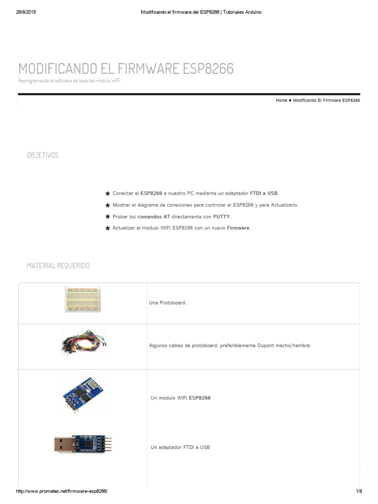 5modificando El Firmware Del ESP8266 - Tutoriales Arduino | PDF