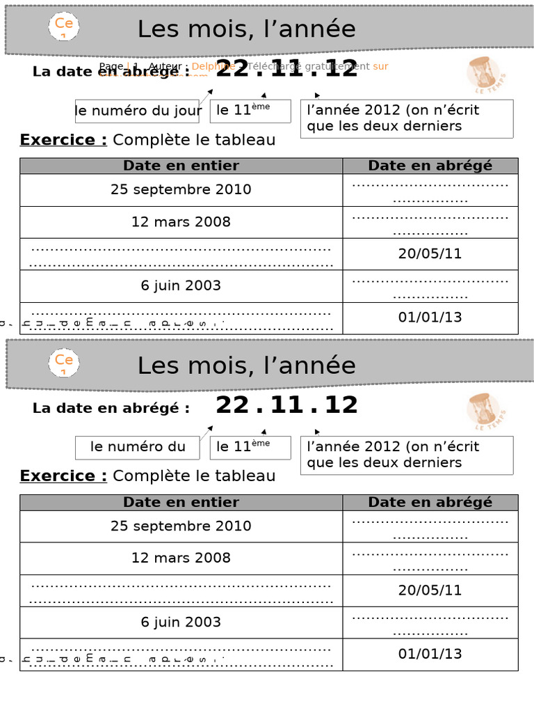 Delphine Écrire La Date en Abrégé | PDF