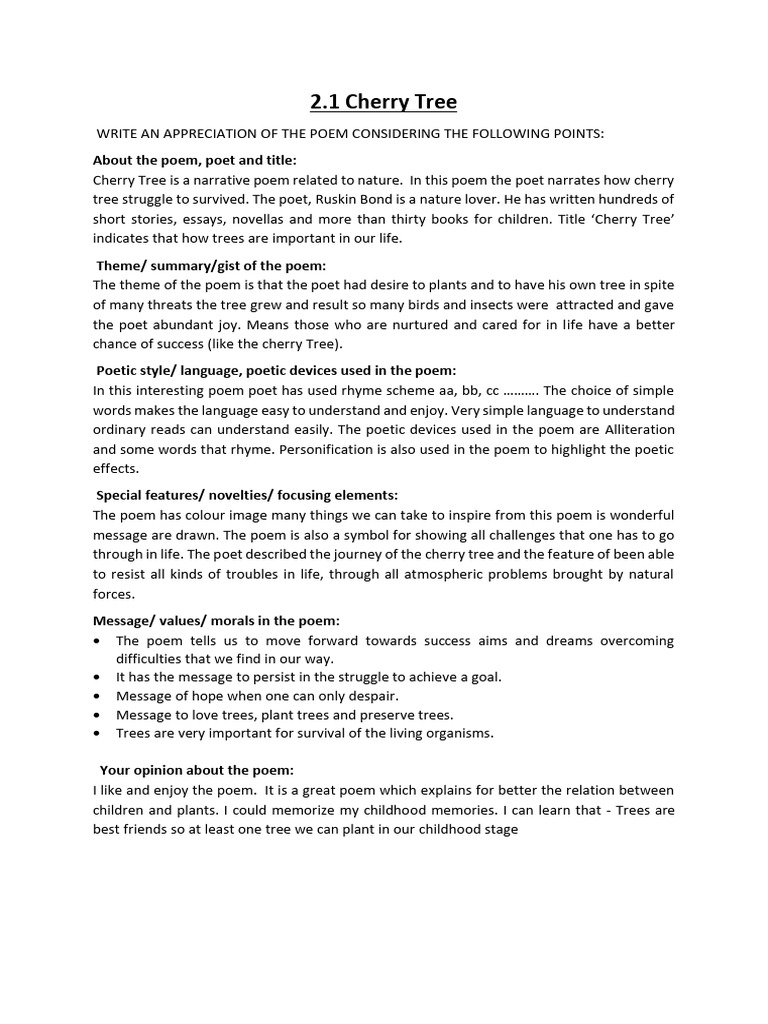 Chery Tree Notes | PDF